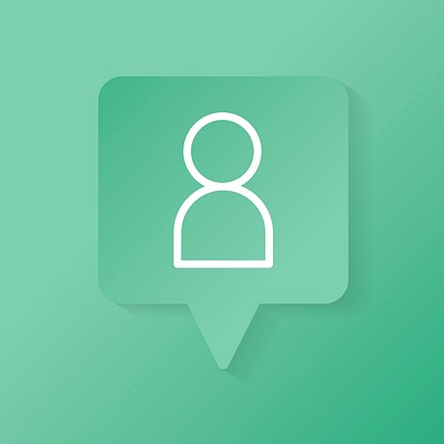 White avatar green speech bubble | Premium Vector - rawpixel