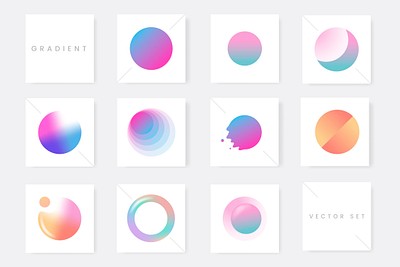 Colorful gradient badge vector set | Premium Vector - rawpixel