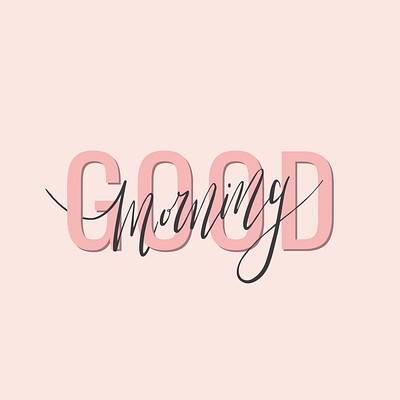 Stylish good morning typography design | Premium Vector - rawpixel