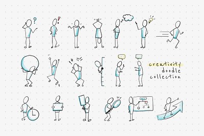 Creativity doodle design collection vector | Premium Vector - rawpixel