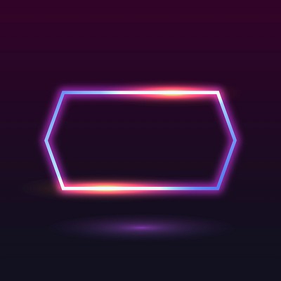 Retro neon hexagon badge vector | Premium Vector - rawpixel