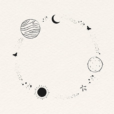 Galaxy decorated minimal line art | Premium PSD - rawpixel