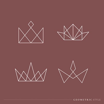 Luxurious geometric crown design collection | Premium Vector - rawpixel