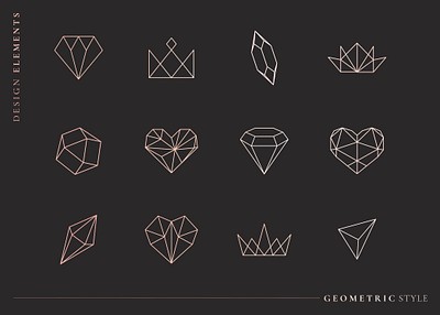 Linear geometric design element collection | Premium Vector - rawpixel