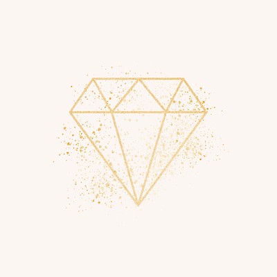 Shimmering golden geometric diamond vector | Premium Vector - rawpixel