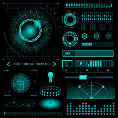 Technology interface template design elements | Premium Vector - rawpixel