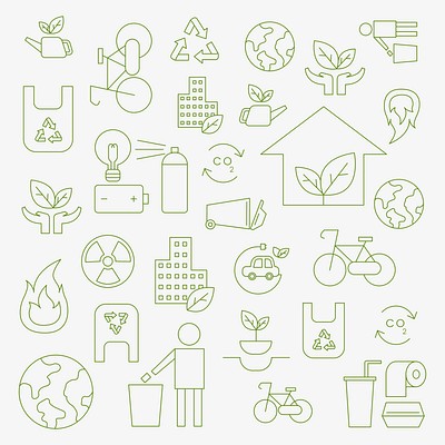 Environment icon design elements vector | Premium Vector - rawpixel