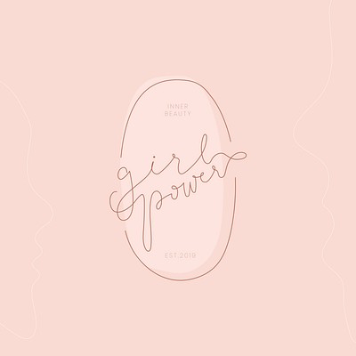 Pink girl power logo vector | Premium Vector - rawpixel