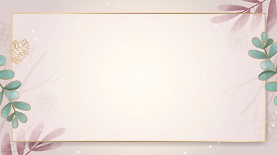 Golden rectangle leafy frame wallpaper | Premium Vector - rawpixel