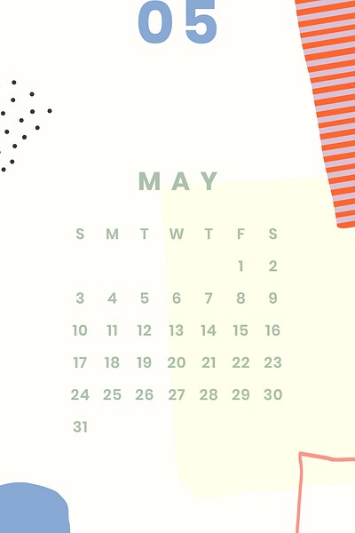 Colorful May calendar 2020 vector | Premium Vector - rawpixel