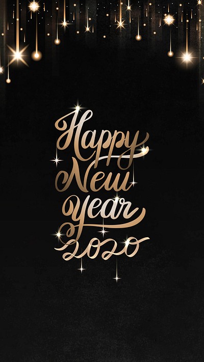 Happy New Year black greeting | Premium Vector - rawpixel