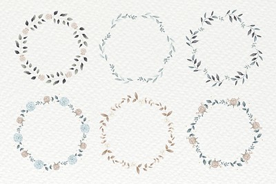 Blank leafy frame design set | Premium PSD - rawpixel