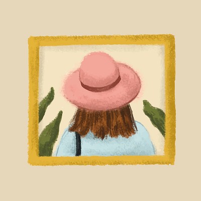 Picture frame of a girl | Premium Vector - rawpixel