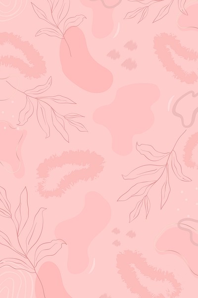 Pink botanical patterned background vector | Premium Vector - rawpixel