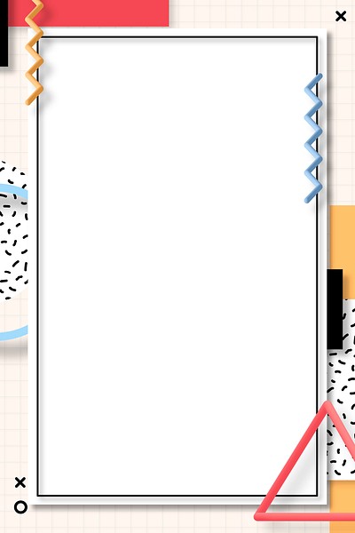 Geometric colorful Memphis frame design | Premium Photo - rawpixel