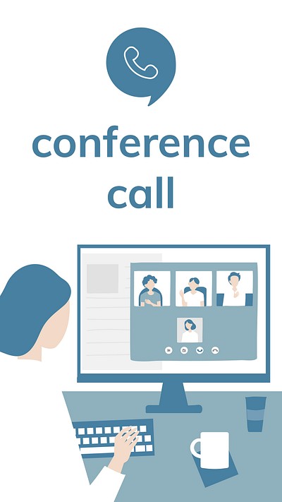 Woman having video conference call | Free Vector Template - rawpixel