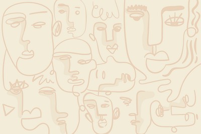 Abstract face line drawing background | Premium Vector - rawpixel