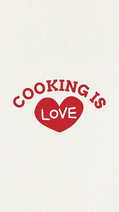 Text COOKING IS LOVE typography | Free Photo - rawpixel