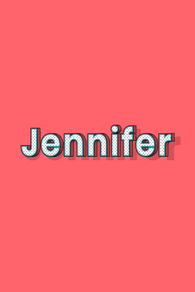 Jennifer vector halftone word typography | Free Photo - rawpixel