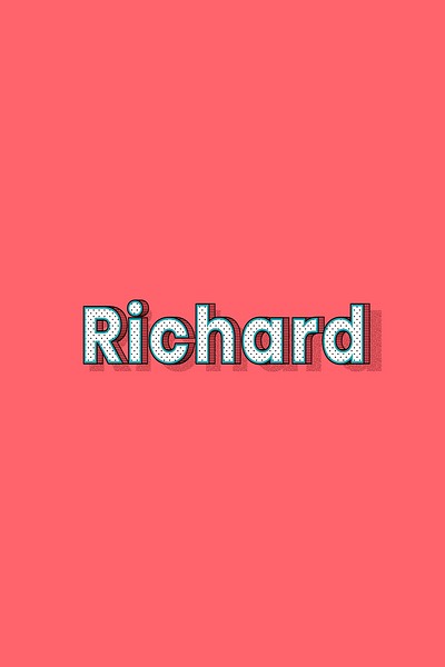 Richard vector halftone word typography | Free Photo - rawpixel