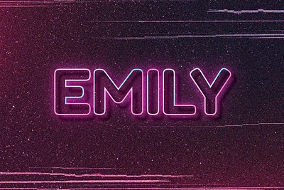 Emily neon name font typography | Free Photo - rawpixel
