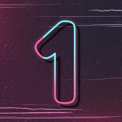 Pink neon glow number 1 | Premium PSD - rawpixel