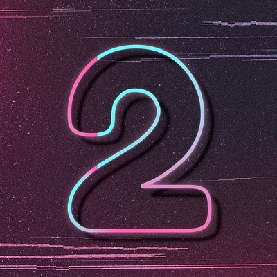 Pink neon glow number 2 | Premium PSD - rawpixel