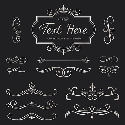 Decorative calligraphic ornaments vector set | Free Vector - rawpixel
