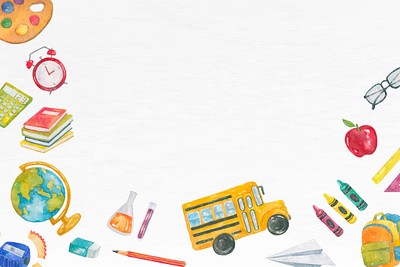 Education frame vector watercolor back | Premium Vector - rawpixel