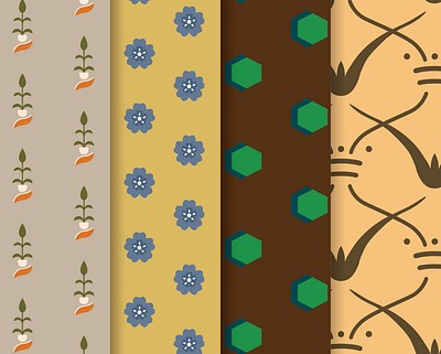 Set 4 vintage patterns inspired | Premium Vector - rawpixel