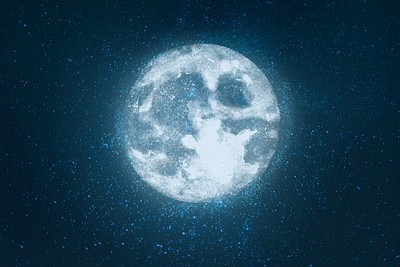 Blue super moon png sticker | Premium PNG Sticker - rawpixel