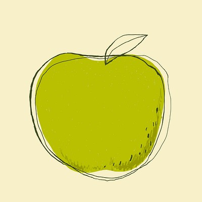 Cute doodle art apple vector | Premium Vector - rawpixel