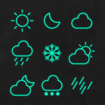 PNG weather icon neon green | Premium PNG - rawpixel