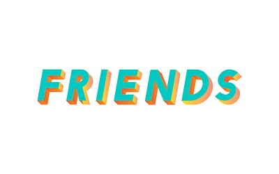 Friends word in 3D font | Premium Vector - rawpixel