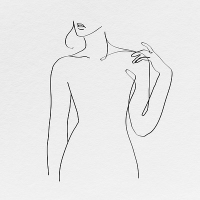 Woman’s body line art psd | Premium PSD - rawpixel