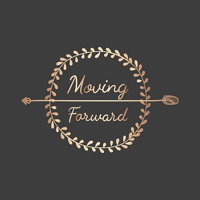 Moving forward wording rose gold | Premium Vector - rawpixel