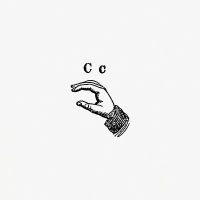 Sign language letter C What | Free Photo Illustration - rawpixel
