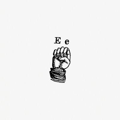 Sign language letter E What | Free Photo Illustration - rawpixel