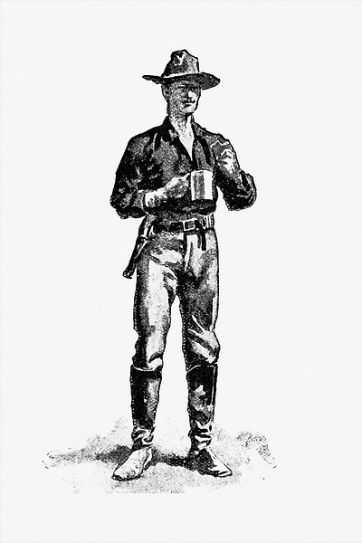 Drawing of a cowboy | Premium PSD - rawpixel