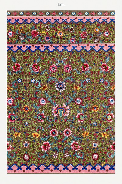 Colorful floral pattern, Examples Chinese | Free Photo Illustration ...