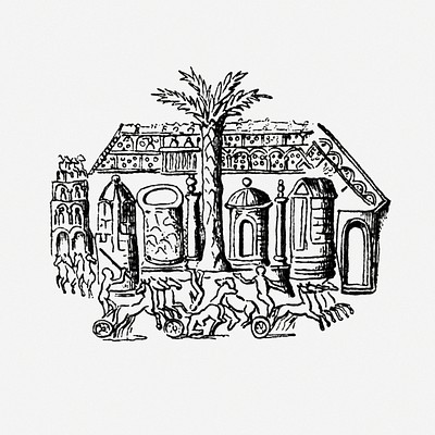 Architecture drawing, classic illustration design | Premium PSD ...