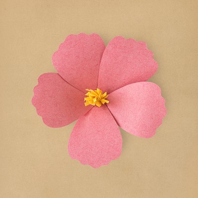 Pink flower paper craft | Premium PSD - rawpixel
