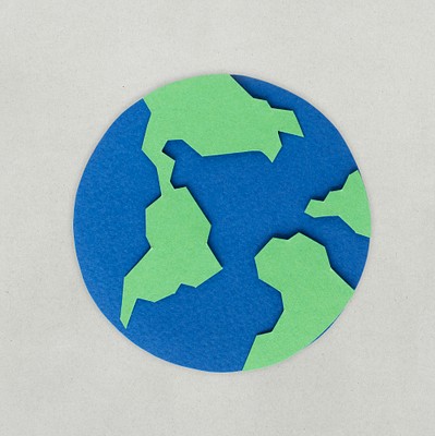 Paper craft design globe icon | Premium PSD - rawpixel