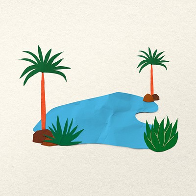 Paper craft lake and trees, | Premium PSD - rawpixel