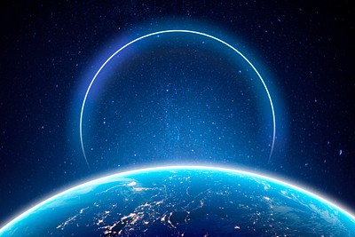 Atmosphere Earth blue background psd | Premium PSD - rawpixel