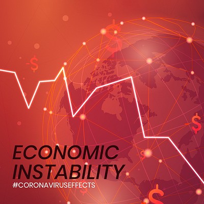 Economic instability due COVID-19 social | Premium PSD Template - rawpixel
