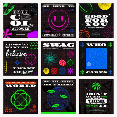 Funky party Instagram post templates, | Premium PSD - rawpixel