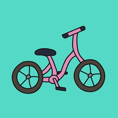 Pink bicycle collage element, vehicle | Free Vector Illustration - rawpixel