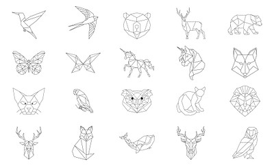 Set of animal linear illustrations | Premium Vector - rawpixel