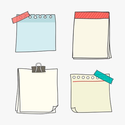 Note papers doodle style vector | Premium Vector - rawpixel